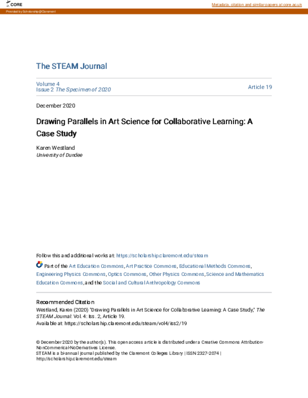 (PDF) Drawing Parallels in Art Science for Collaborative Learning: A ...