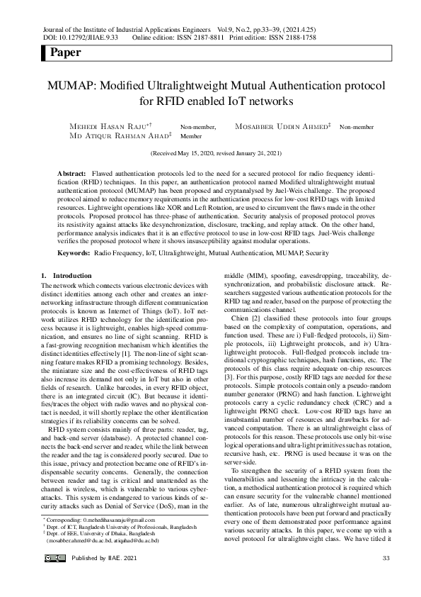 (PDF) MUMAP: Modified Ultralightweight Mutual Authentication protocol ...
