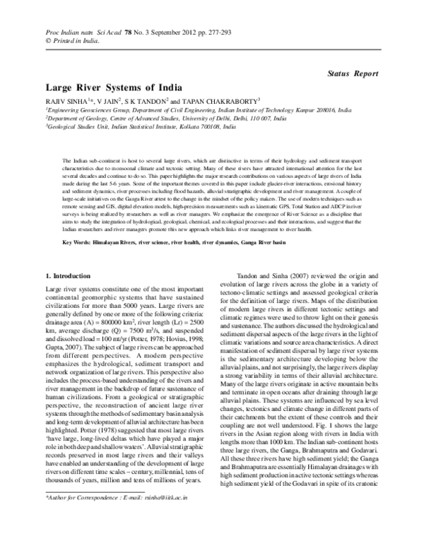 (PDF) Large river systems of India