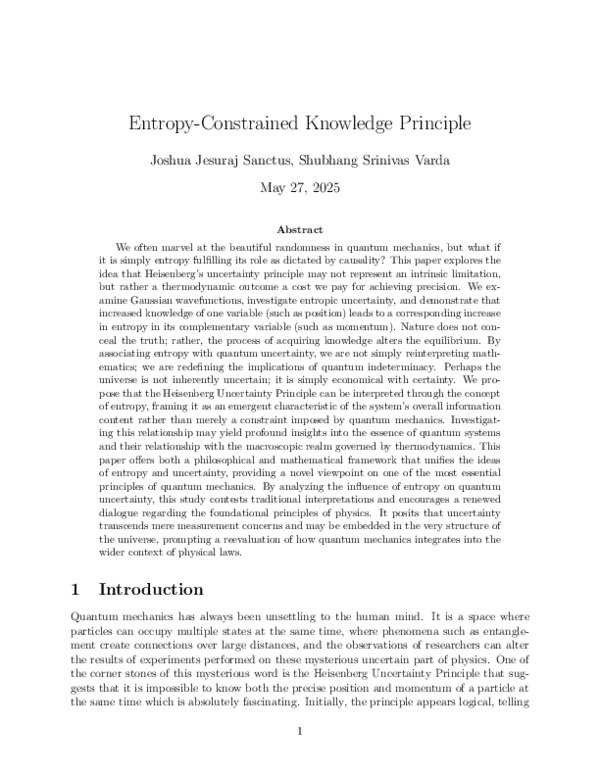 (PDF) Entropy-Constrained Knowledge Principle