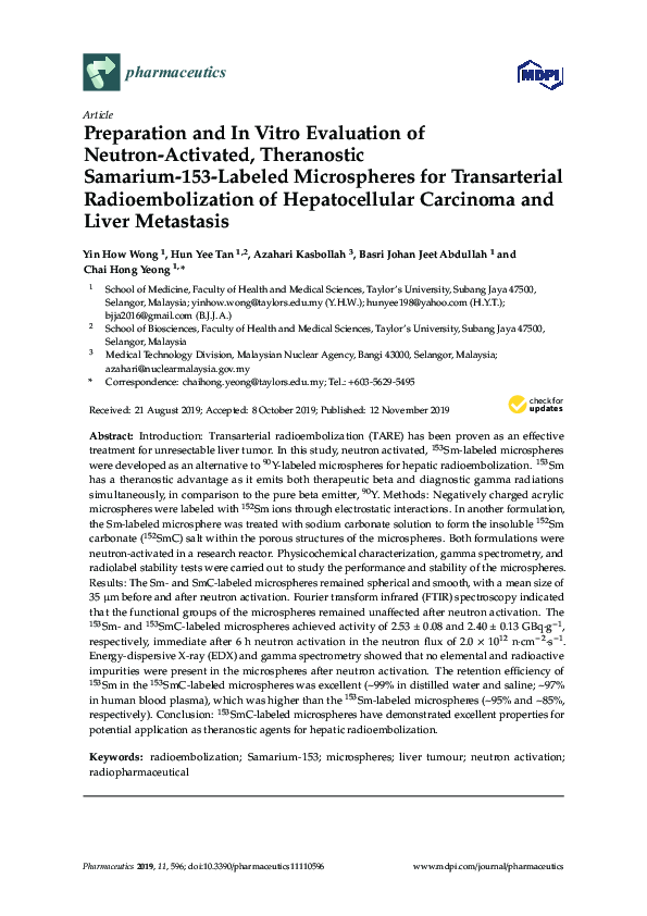 (PDF) Preparation and In Vitro Evaluation of Neutron-Activated ...