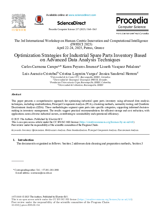 (PDF) Optimization Strategies for Industrial Spare Parts Inventory ...