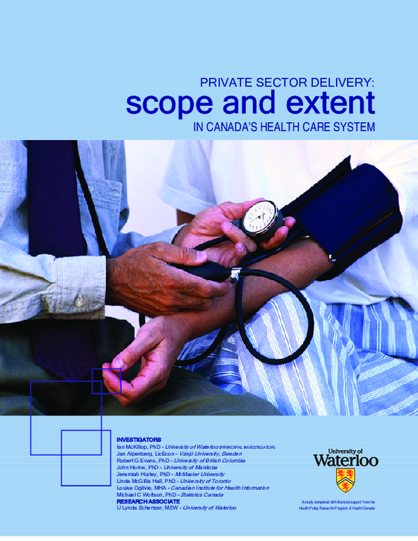 (PDF) Private Sector Delivery : Scope and Extent in Canada's Health ...