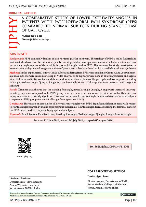 (PDF) A Comparative Study of Lower Extremity Angles Inpatients with ...