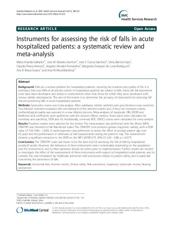 (PDF) Instruments for assessing the risk of falls in acute hospitalized ...