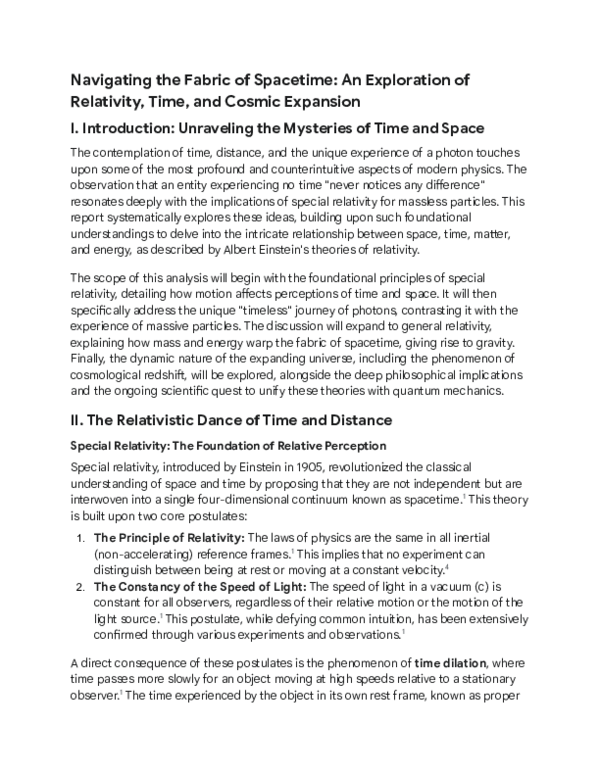 (PDF) Navigating the Fabric of Spacetime: An Exploration of Relativity ...