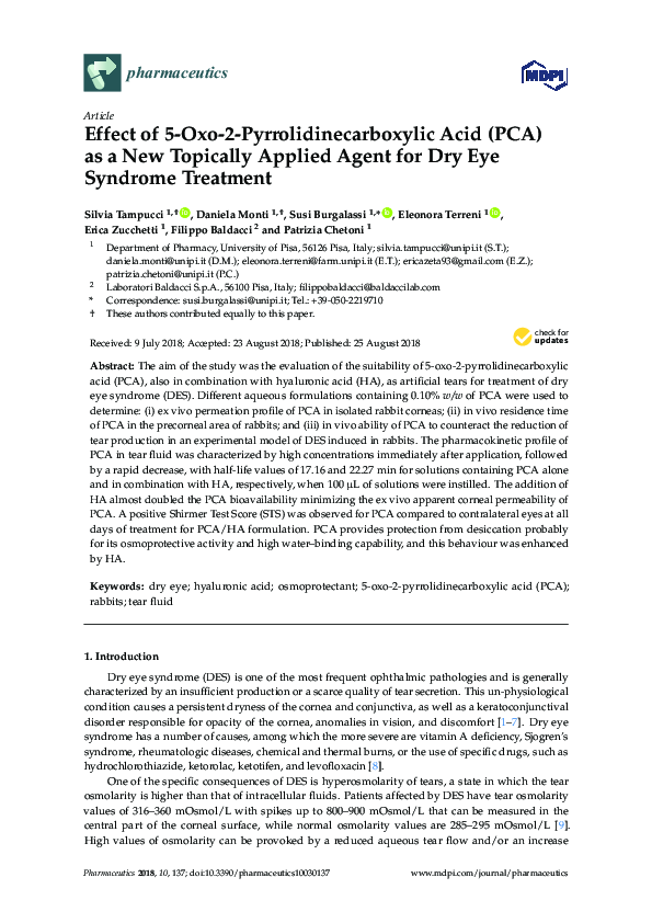 (PDF) Effect of 5-Oxo-2-Pyrrolidinecarboxylic Acid (PCA) as a New ...