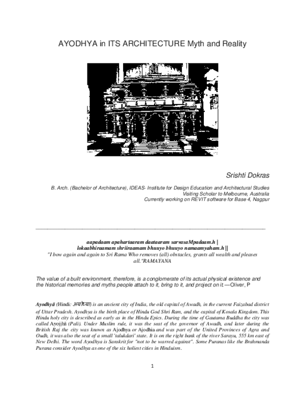 (PDF) Ayodhya Architecture