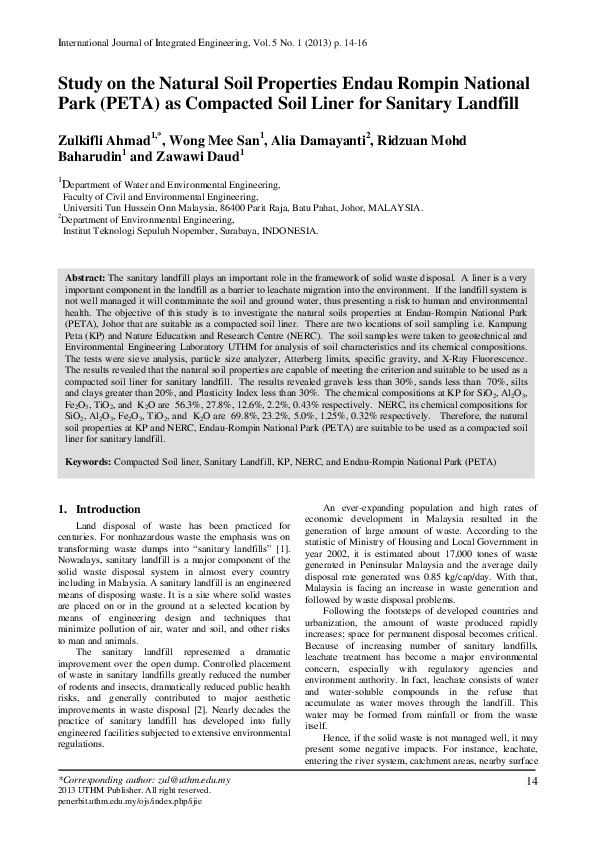(PDF) Study on the Natural Soil Properties Endau Rompin National Park ...