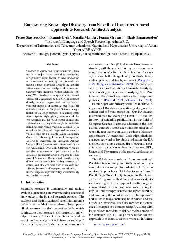 (PDF) Empowering Knowledge Discovery from Scientific Literature: A ...
