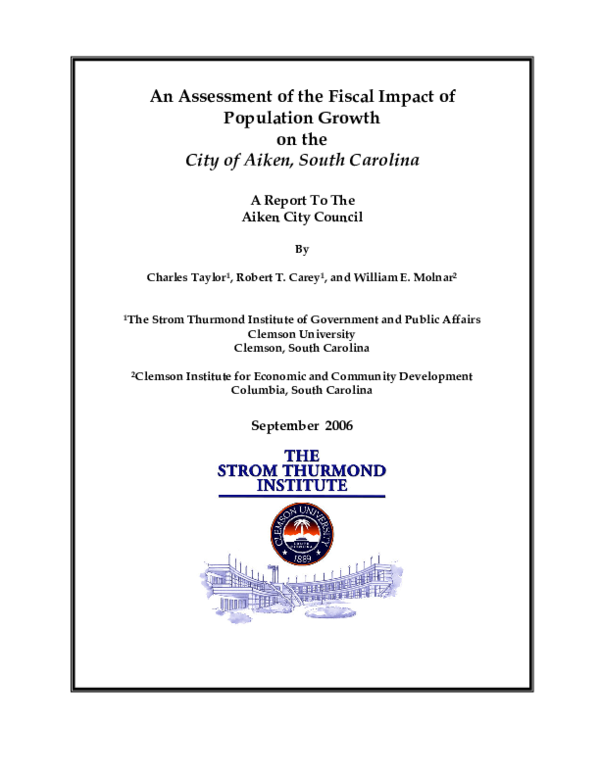 (PDF) An assessment of the fiscal impact of population growth on the ...