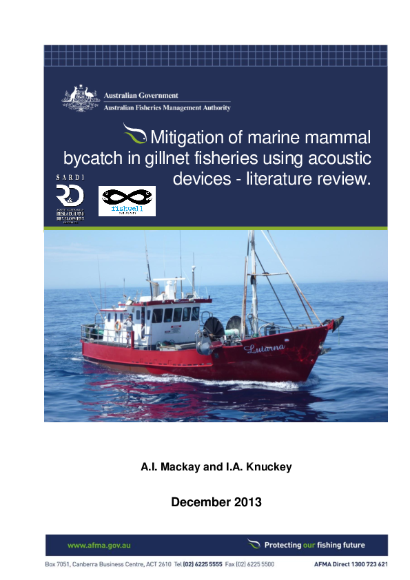 (PDF) Mitigation of marine mammal bycatch in gillnet fisheries using ...