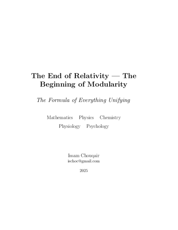 (PDF) The End Relativity-The Begenning Modularity