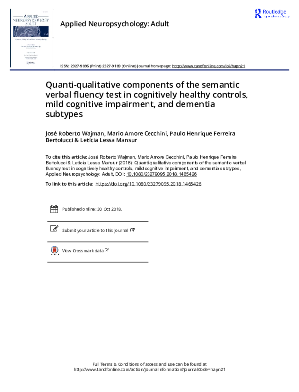 (PDF) Quanti-qualitative components of the semantic verbal fluency test ...