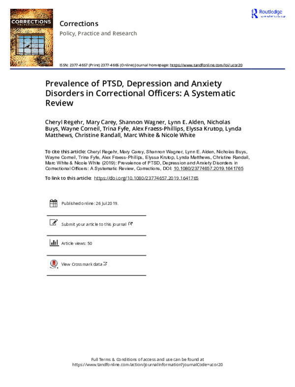(PDF) Prevalence of PTSD, Depression and Anxiety Disorders in ...