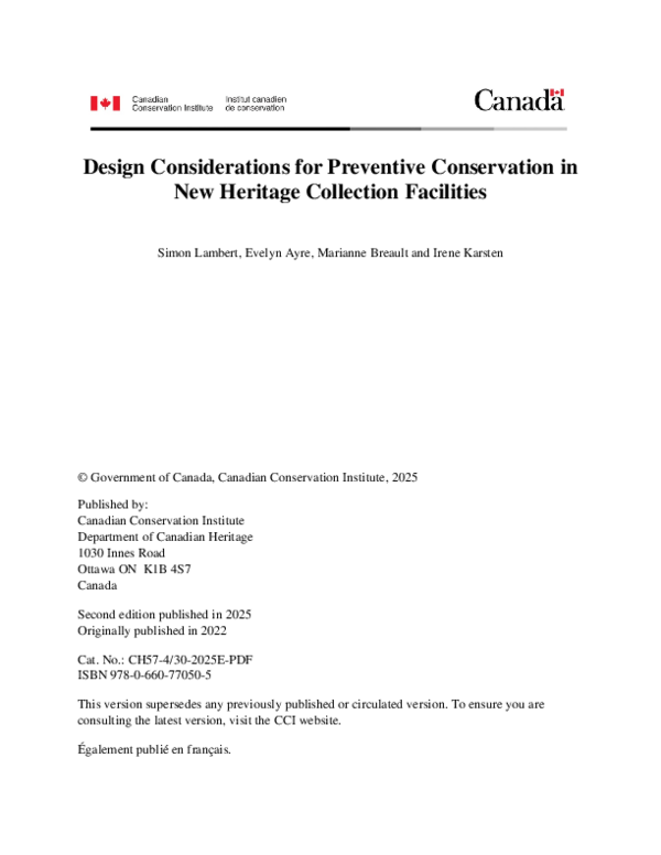 (PDF) 2025. Design Considerations for Preventive Conservation in New ...