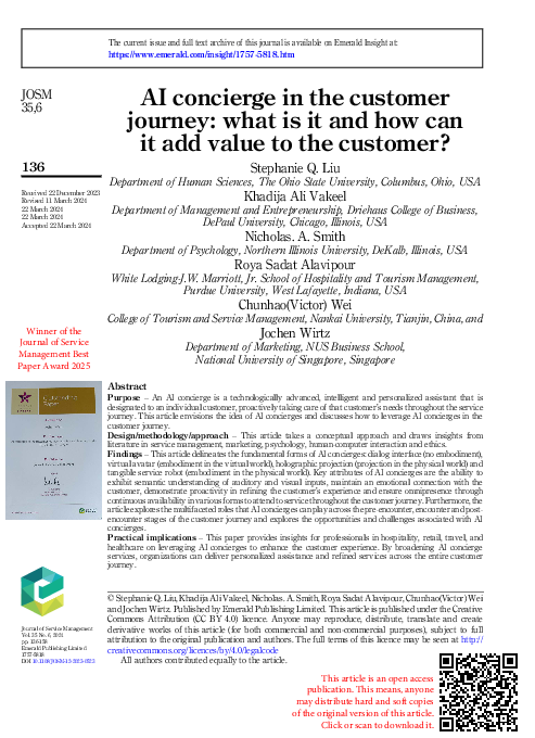 (PDF) AI Concierge in the Customer Journey: What Is It and How Can It Add Value to the Customer