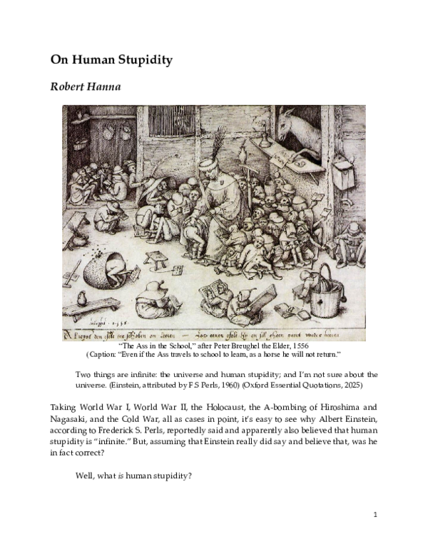 (PDF) On Human Stupidity (June 2025 version)