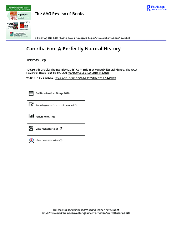 (PDF) Cannibalism: A Perfectly Natural History