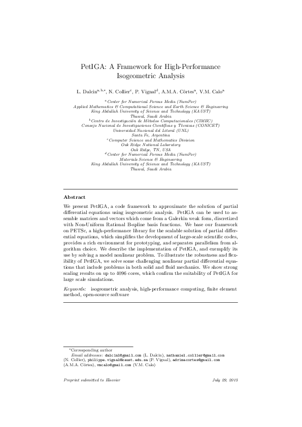 (PDF) PetIGA: A framework for high-performance isogeometric analysis