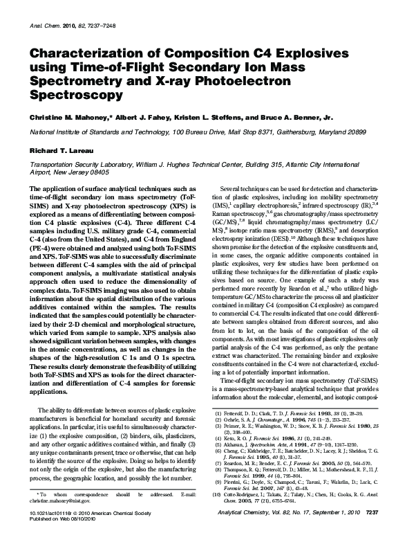 (PDF) Characterization of Composition C4 Explosives using Time-of ...