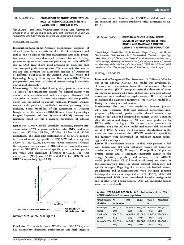 (PDF) 2022-RA-695-ESGO Comparison of ADNEX model with GI-RADS ...
