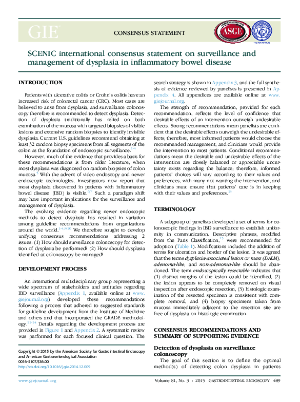 (PDF) SCENIC International Consensus Statement on Surveillance and ...