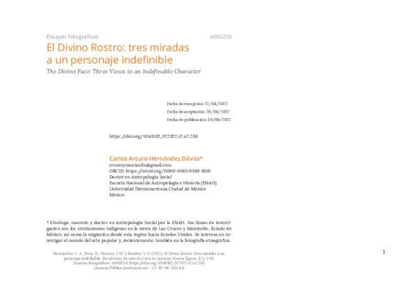 (PDF) El Divino Rostro: tres miradas a un personaje indefinible