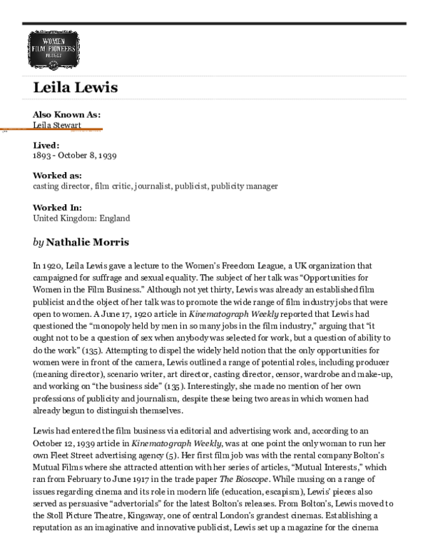 (PDF) Leila Lewis