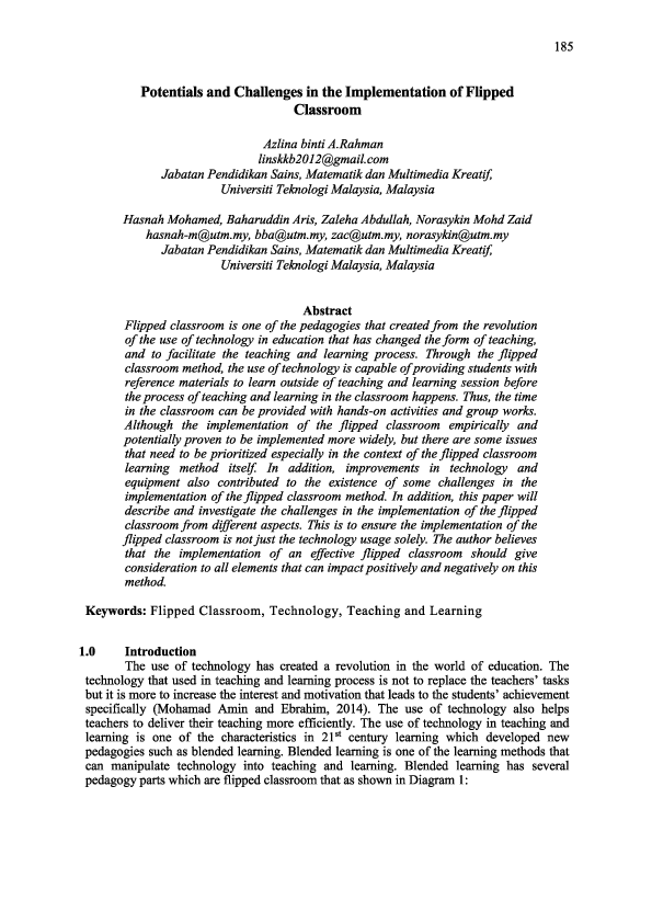 (PDF) Potentials and challenges in the implementation of flipped classroom