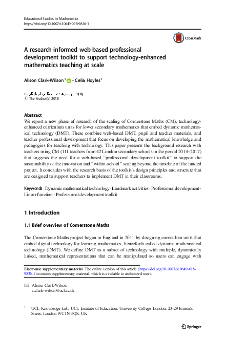 (PDF) A research-informed web-based professional development toolkit to support technology ...