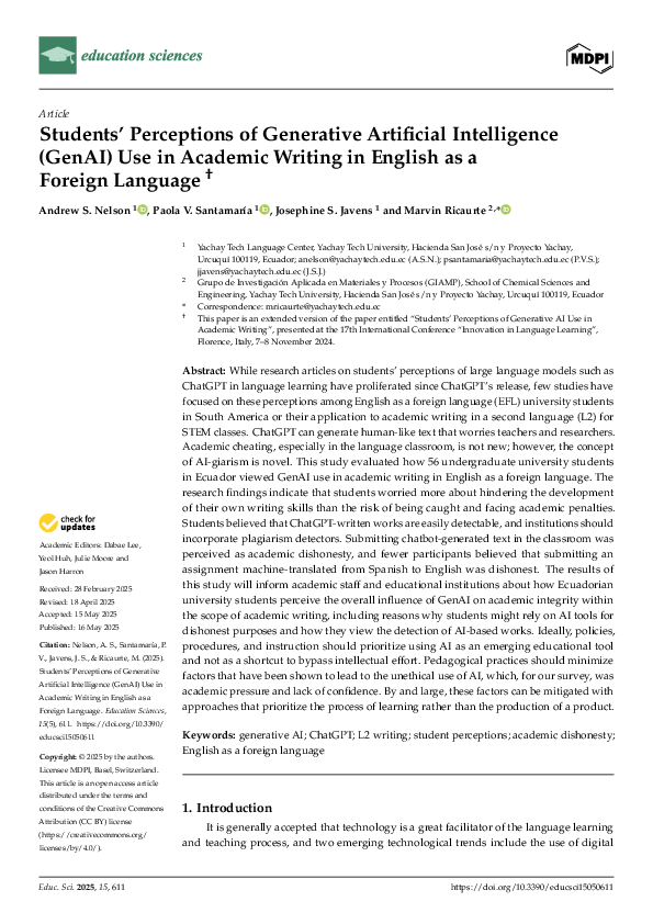 (PDF) Students' Perceptions of Generative Artificial Intelligence ...