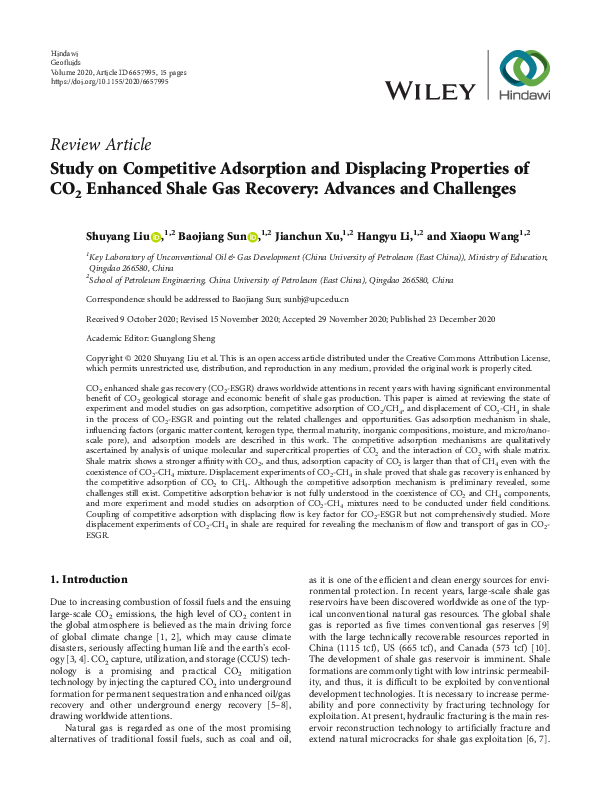 (PDF) Study on Competitive Adsorption and Displacing Properties of CO2 ...
