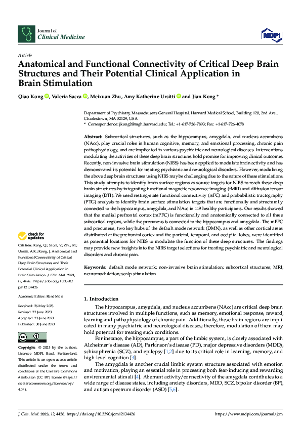 (PDF) Anatomical and Functional Connectivity of Critical Deep Brain ...