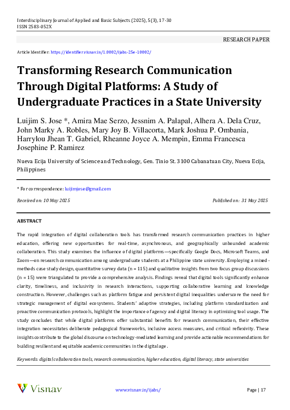 (PDF) Transforming Research Communication Through Digital Platforms: A ...