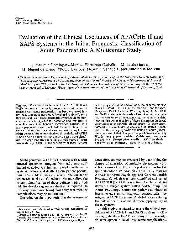 (PDF) Evaluation of the Clinical Usefulness of APACHE II and SAPS ...