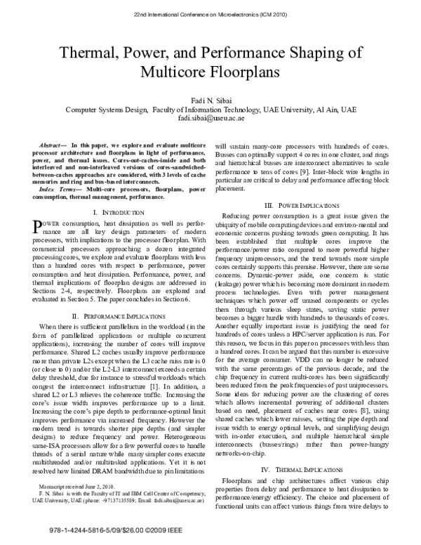 (PDF) Thermal, power, and performance shaping of multicore floorplans