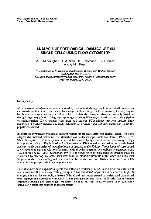 (PDF) Analysis of free radical damage within single cells using flow ...