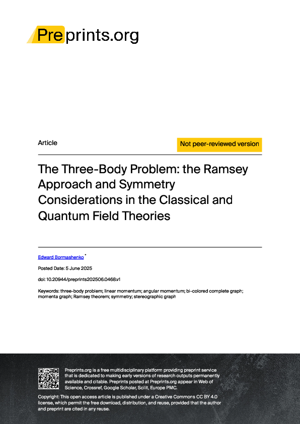(PDF) The Three-Body Problem: the Ramsey Approach and Symmetry Considerations in the Classical ...