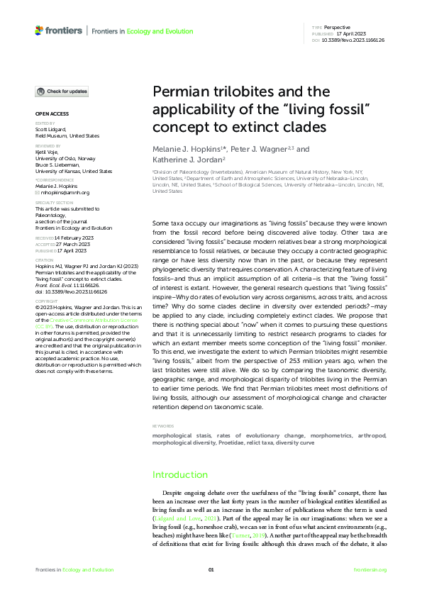 (PDF) Permian trilobites and the applicability of the “living fossil ...
