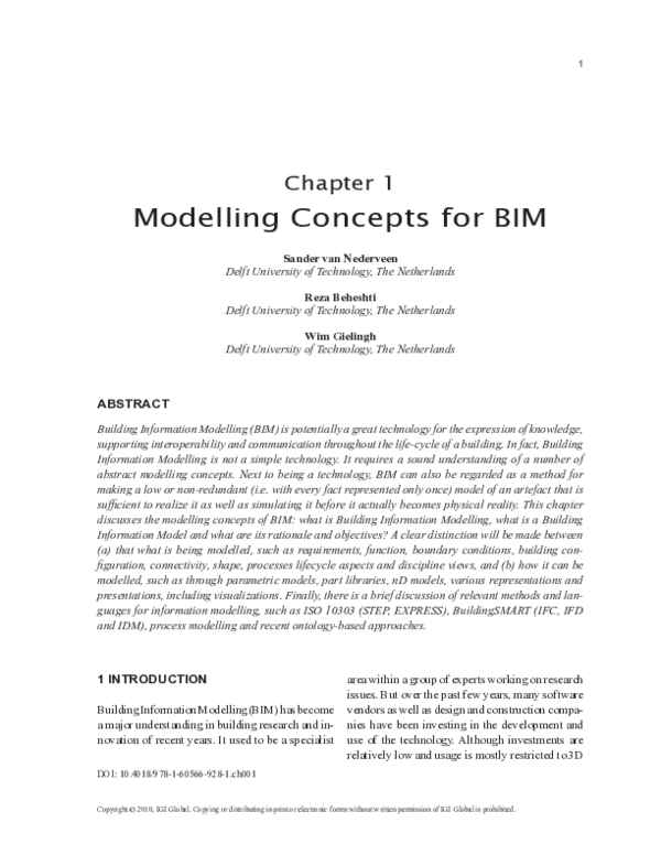 (PDF) Modelling Concepts for BIM
