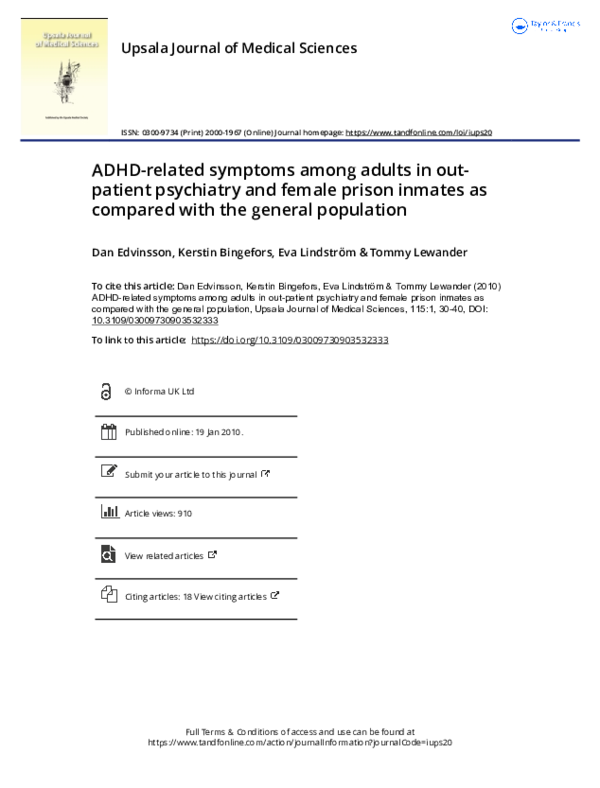 (PDF) ADHD-related symptoms among adults in out-patient psychiatry and ...