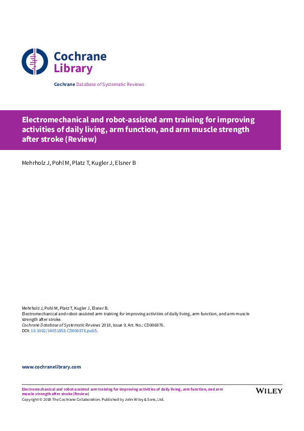 (PDF) Electromechanical and robot-assisted arm training for improving ...