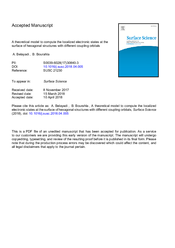 (PDF) A theoretical model to compute the localized electronic states at ...