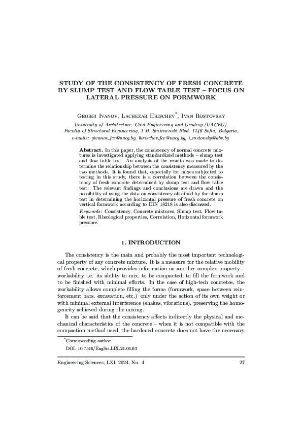 (PDF) Study of the Consistency of Fresh Concrete by Slump Test and Flow ...