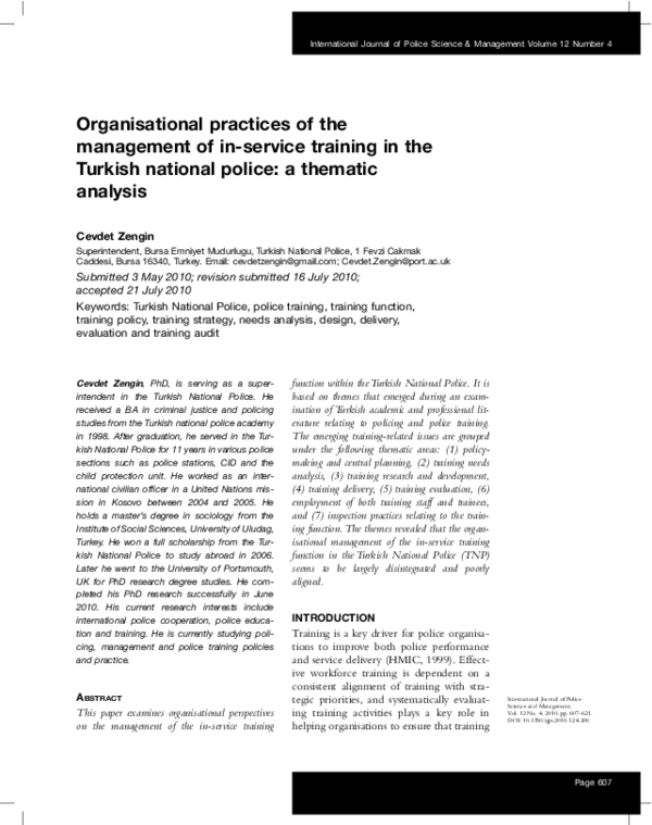 (PDF) Organisational practices of the management of in-service training ...