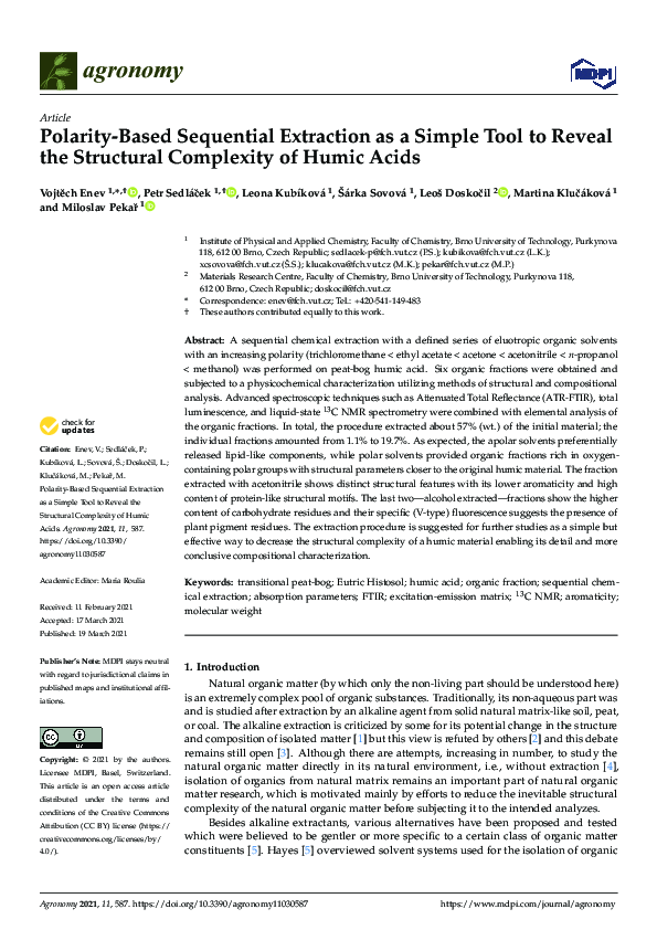 (PDF) Polarity-Based Sequential Extraction as a Simple Tool to Reveal ...