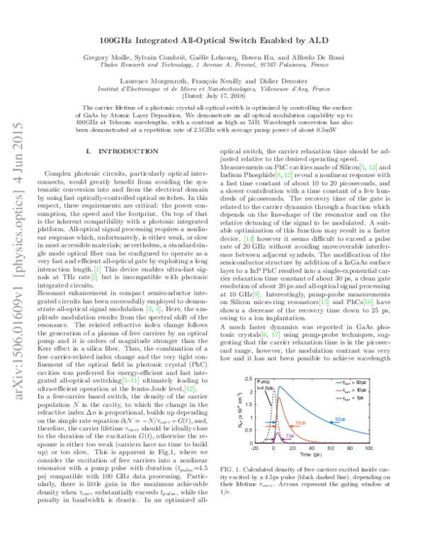 (PDF) 100GHz Integrated All-Optical Switch Enabled by ALD