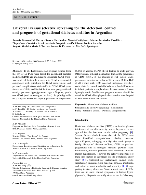 (PDF) Universal versus selective screening for the detection, control ...