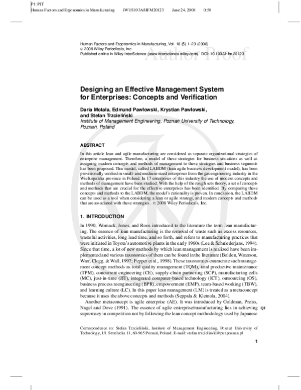 (PDF) Designing an effective management system for enterprises ...